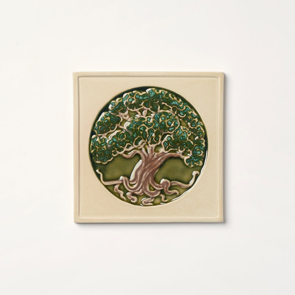 Tree of Life Tile, Grove – Rookwood Pottery