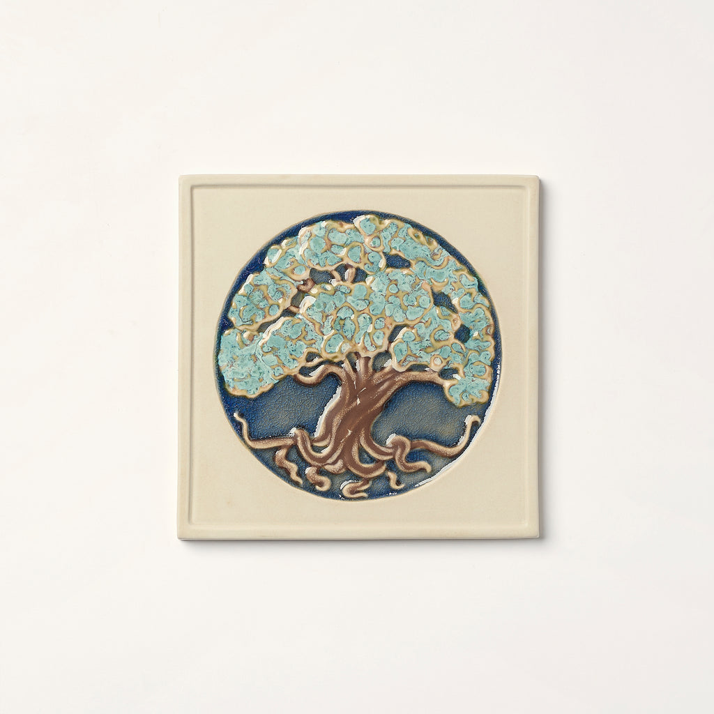 Tree of Life Tile, Silverwood – Rookwood Pottery