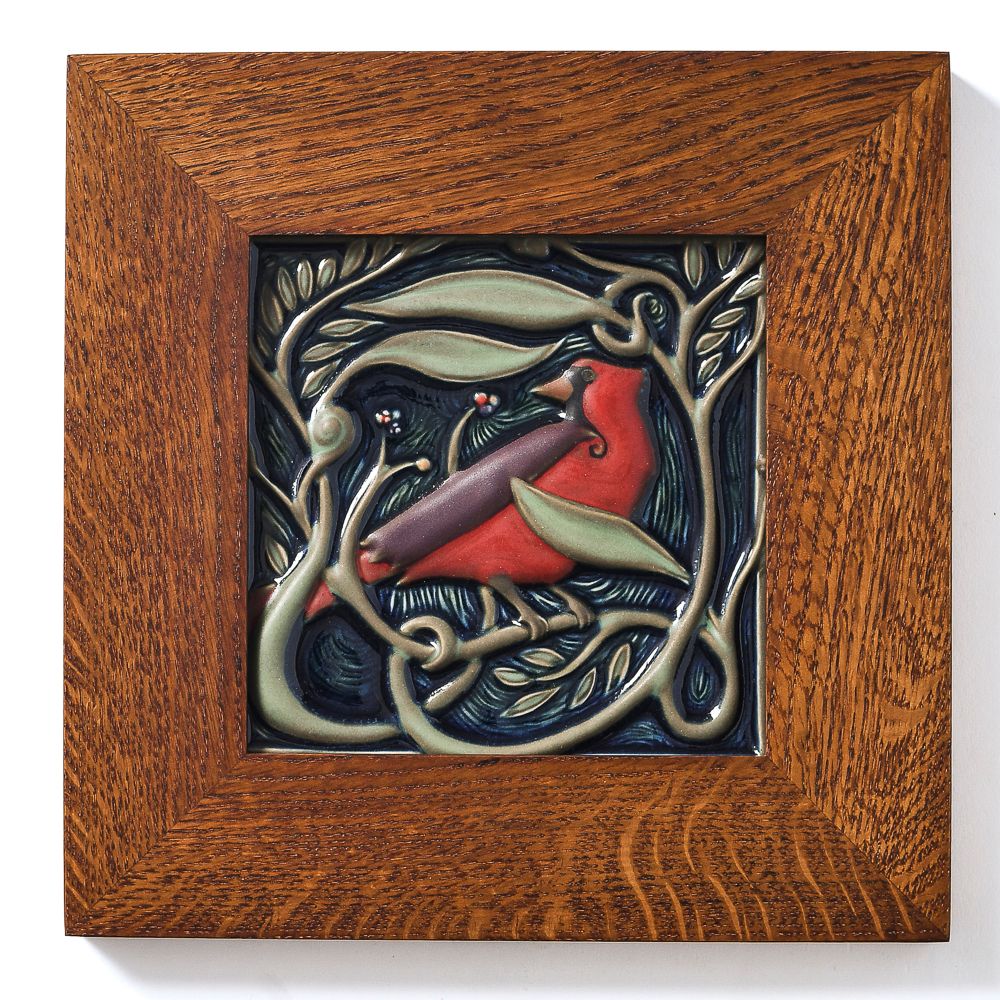 Hand Painted Revival Bird Tiles, Cardinal – Rookwood Pottery