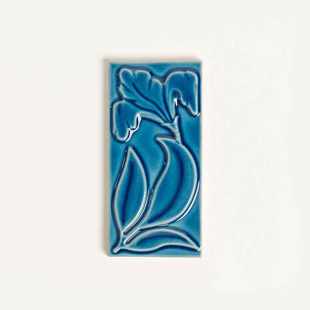 House Number Spacer Tile, Aegean Iris – Rookwood Pottery