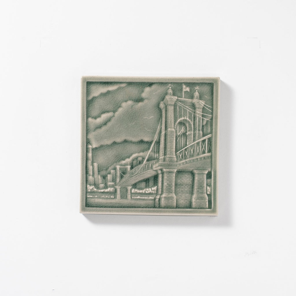 Roebling Bridge Tile, Sencha – Rookwood Pottery