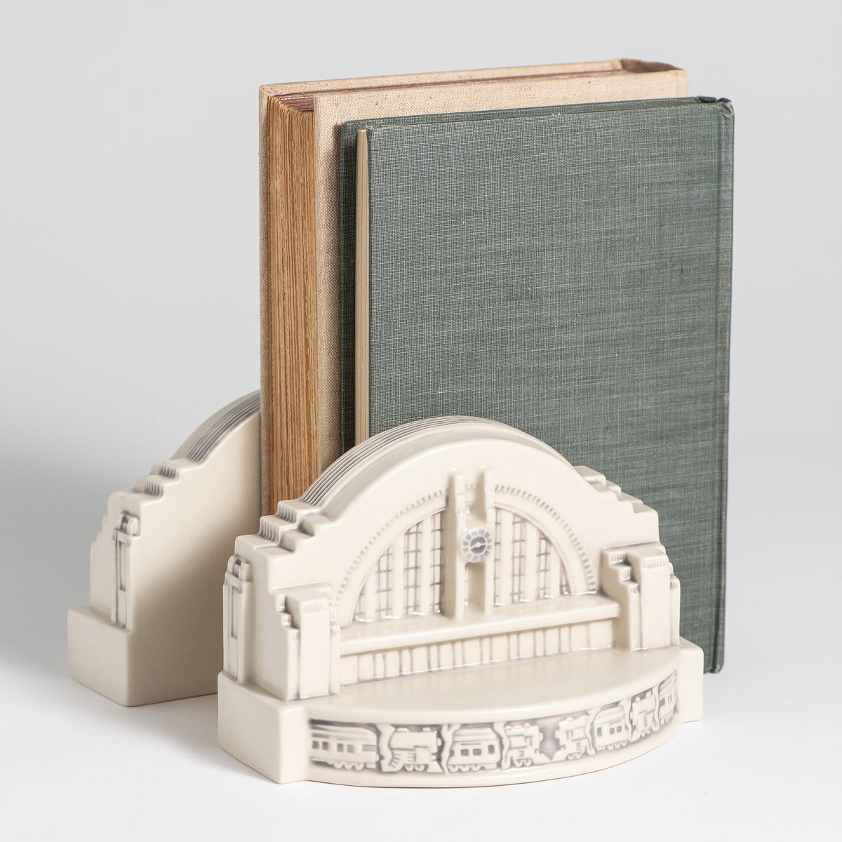 Union Terminal Bookend Set, Aberdeen – Rookwood Pottery