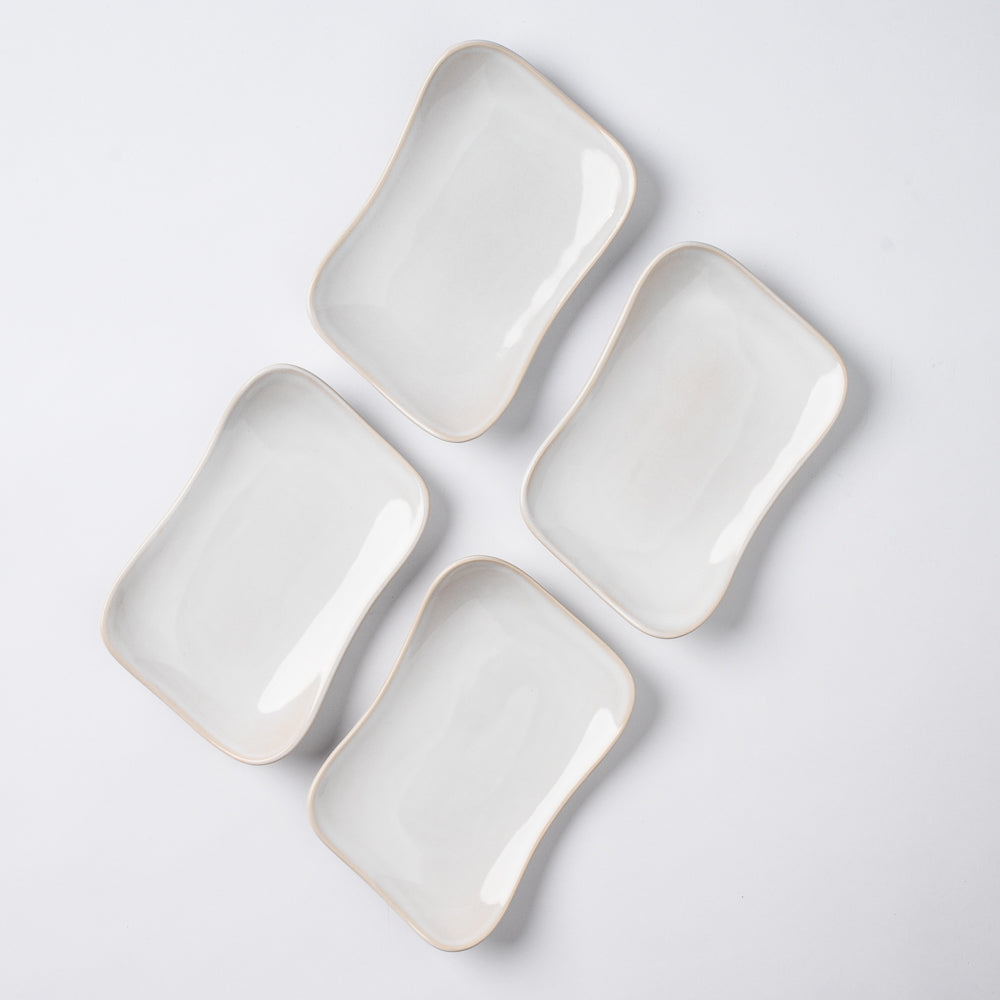 Riverstone Plate Set of 4- Gypsum – Rookwood Pottery