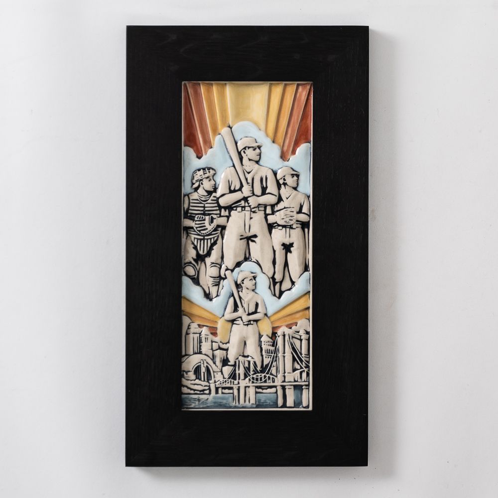 Spirit of Baseball Tile, Hand Painted -Retro – Rookwood Pottery